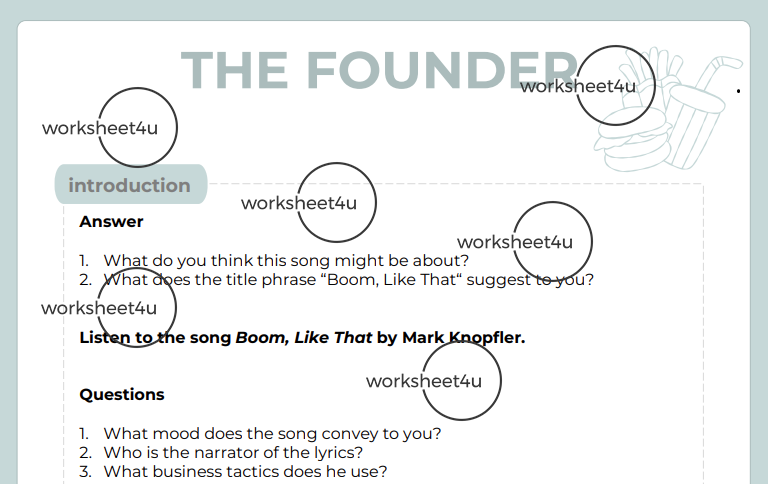 The Founder – worksheet4u