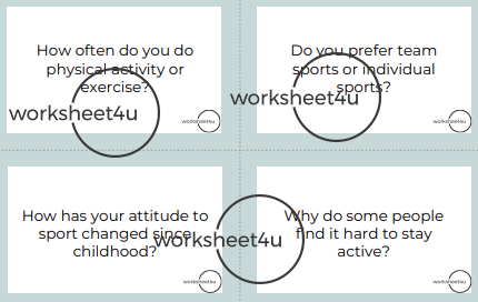 Conversation Questions – Sports and Leisure Activities – worksheet4u